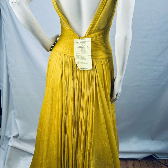 BCBGMaxAzria | Dresses | Max Azria Atelier Yellowgold Gown W Flowing ...